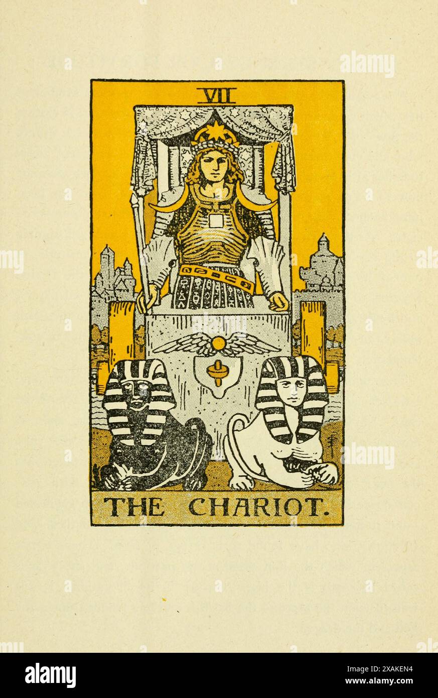 The Chariot. Vintage Tarot Card from" The illustrated key to the tarot ...
