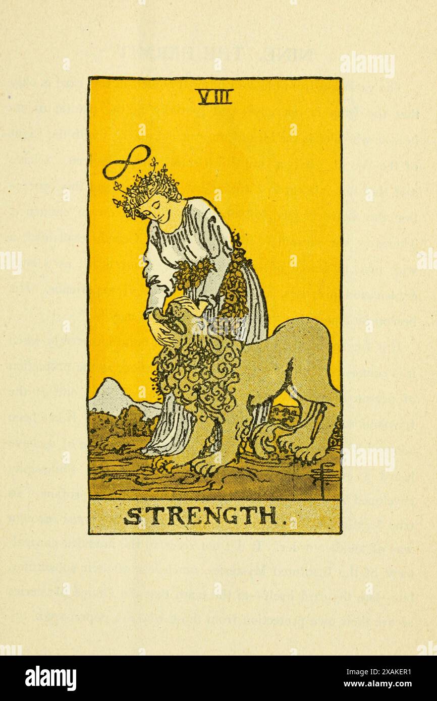 Strenght. Vintage Tarot Card from" The illustrated key to the tarot ...