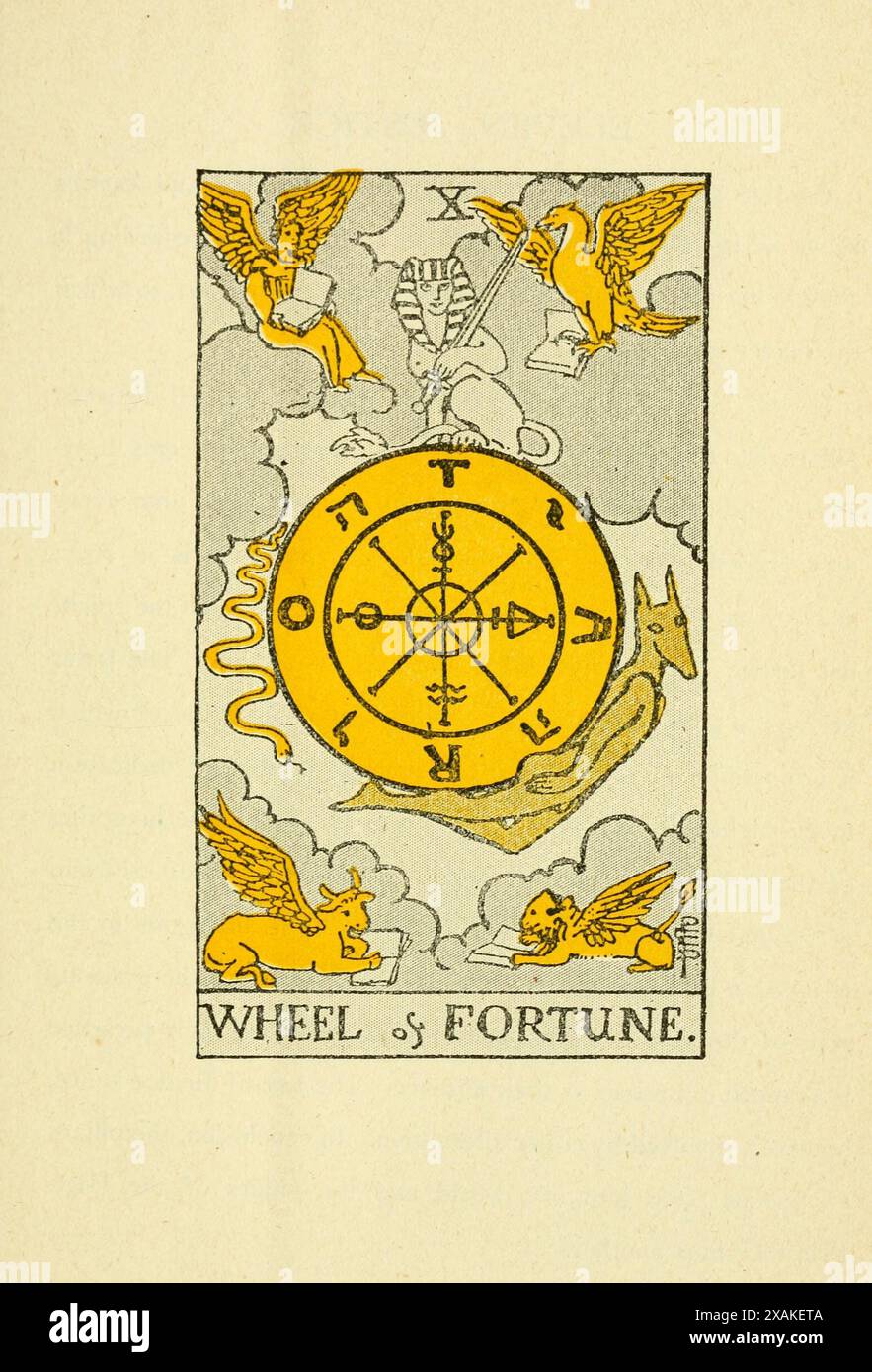Wheel of Fortune. Vintage Tarot Card from" The illustrated key to the ...