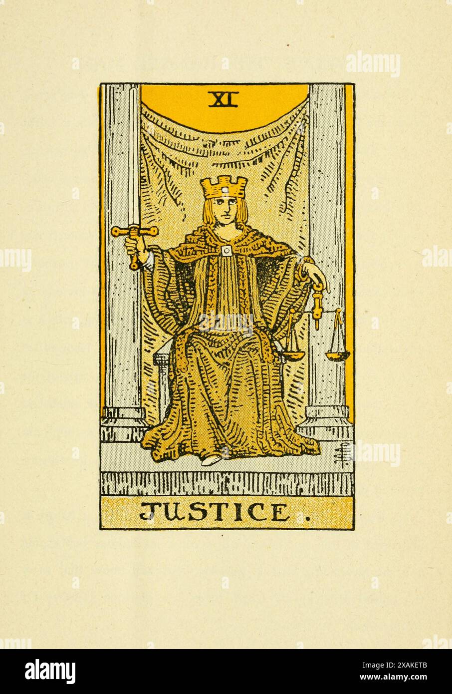 Justice. Vintage Tarot Card from" The illustrated key to the tarot, the ...