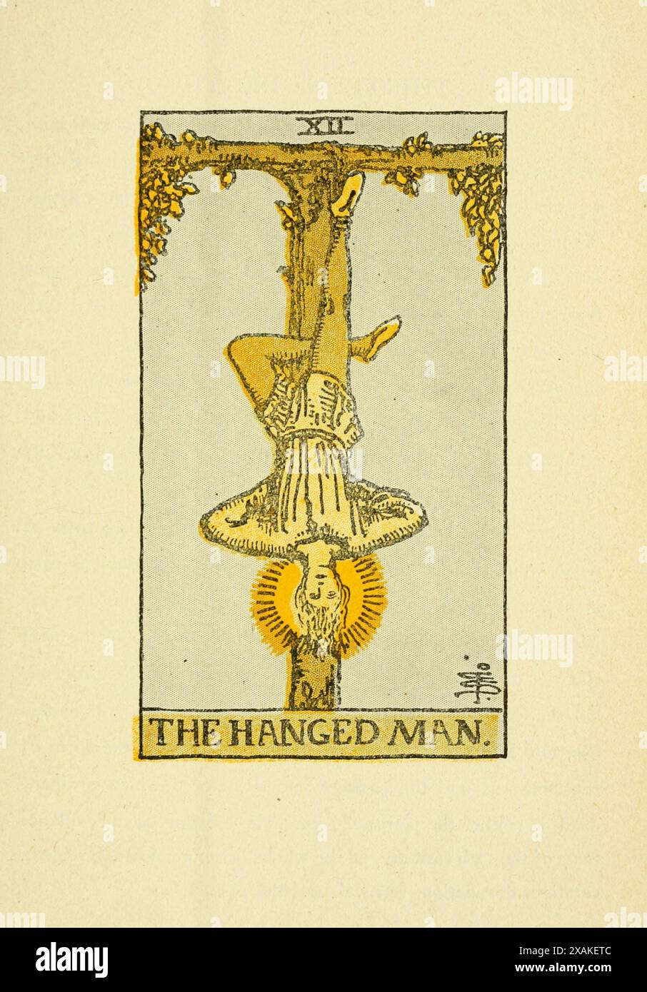 The Hanged Man. Vintage Tarot Card from" The illustrated key to the ...