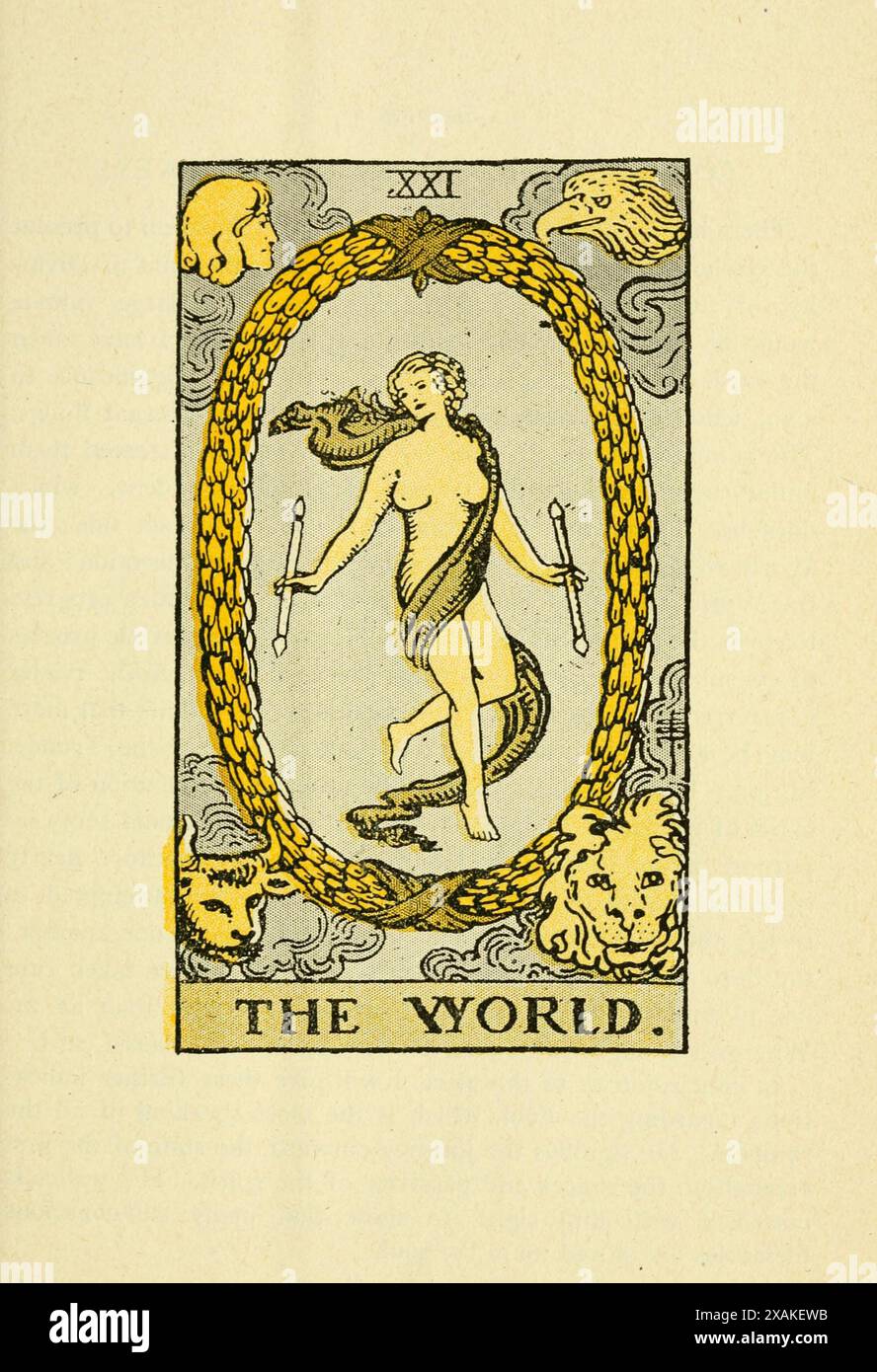 The World. Vintage Tarot Card from" The illustrated key to the tarot ...