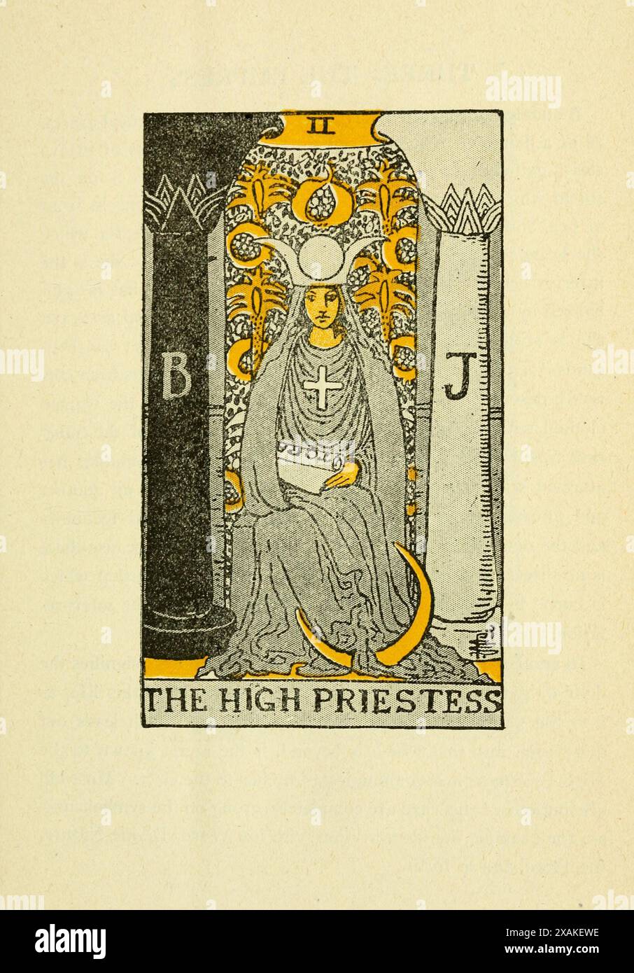 The High Priestess. Vintage Tarot Card from" The illustrated key to the ...