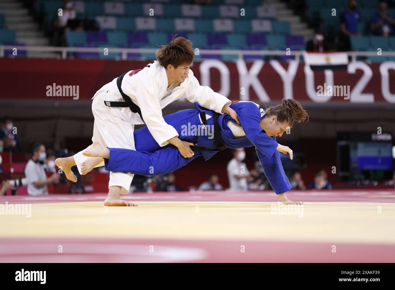 Tokyo - Japan, July 13, 2024, athletes fighting judo, during the ...