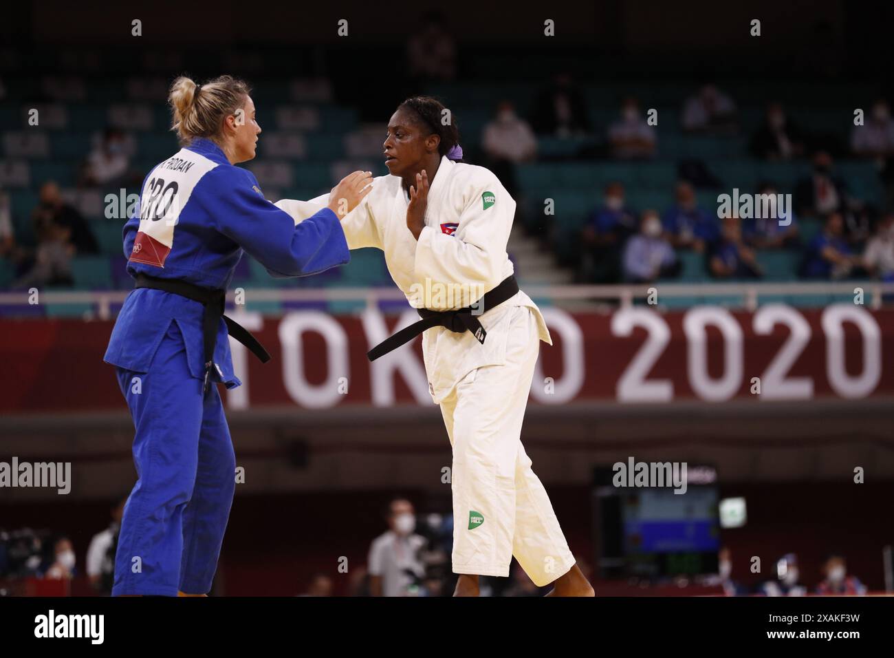 Tokyo - Japan, July 13, 2024, athletes fighting judo, during the ...