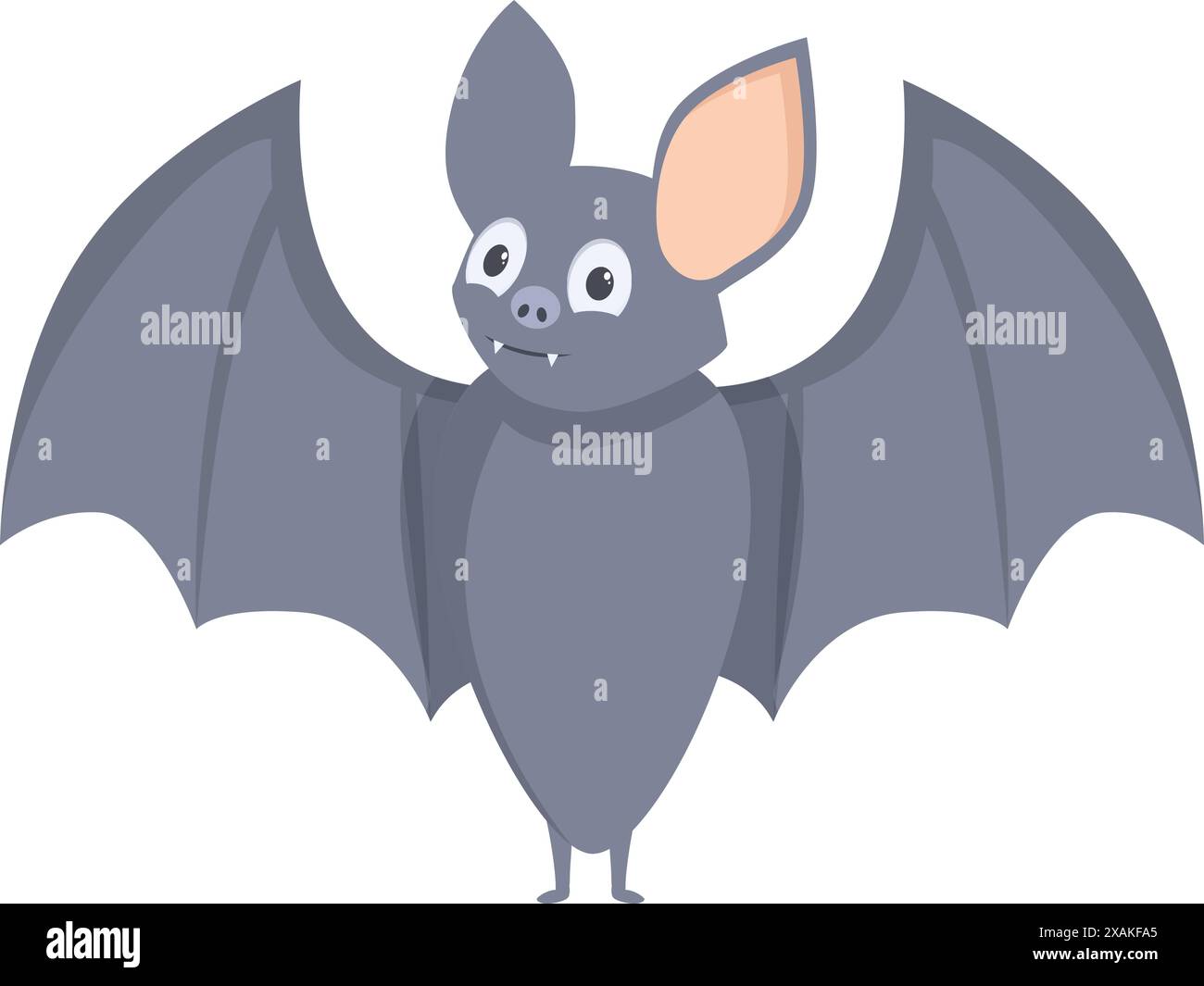 Friendly cartoon bat character flapping its big wings Stock Vector ...