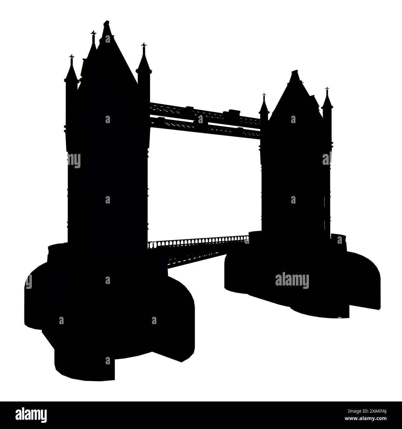 Silhouette with the London Bridge Stock Photo - Alamy