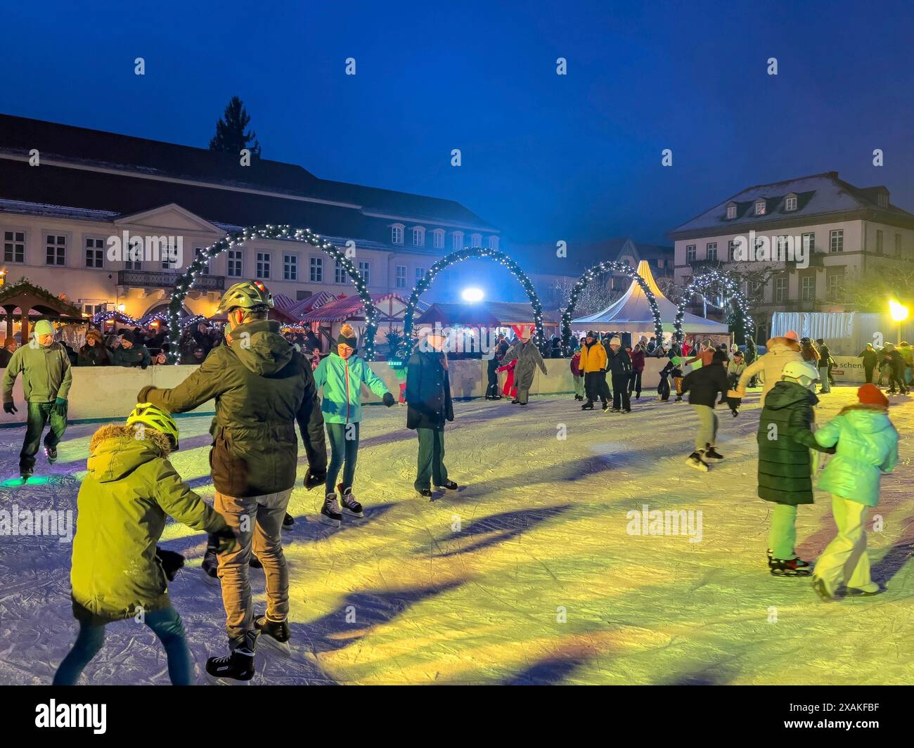 Europe, Germany, Baden-Württemberg, Heidelberg, Ice rink at the ...