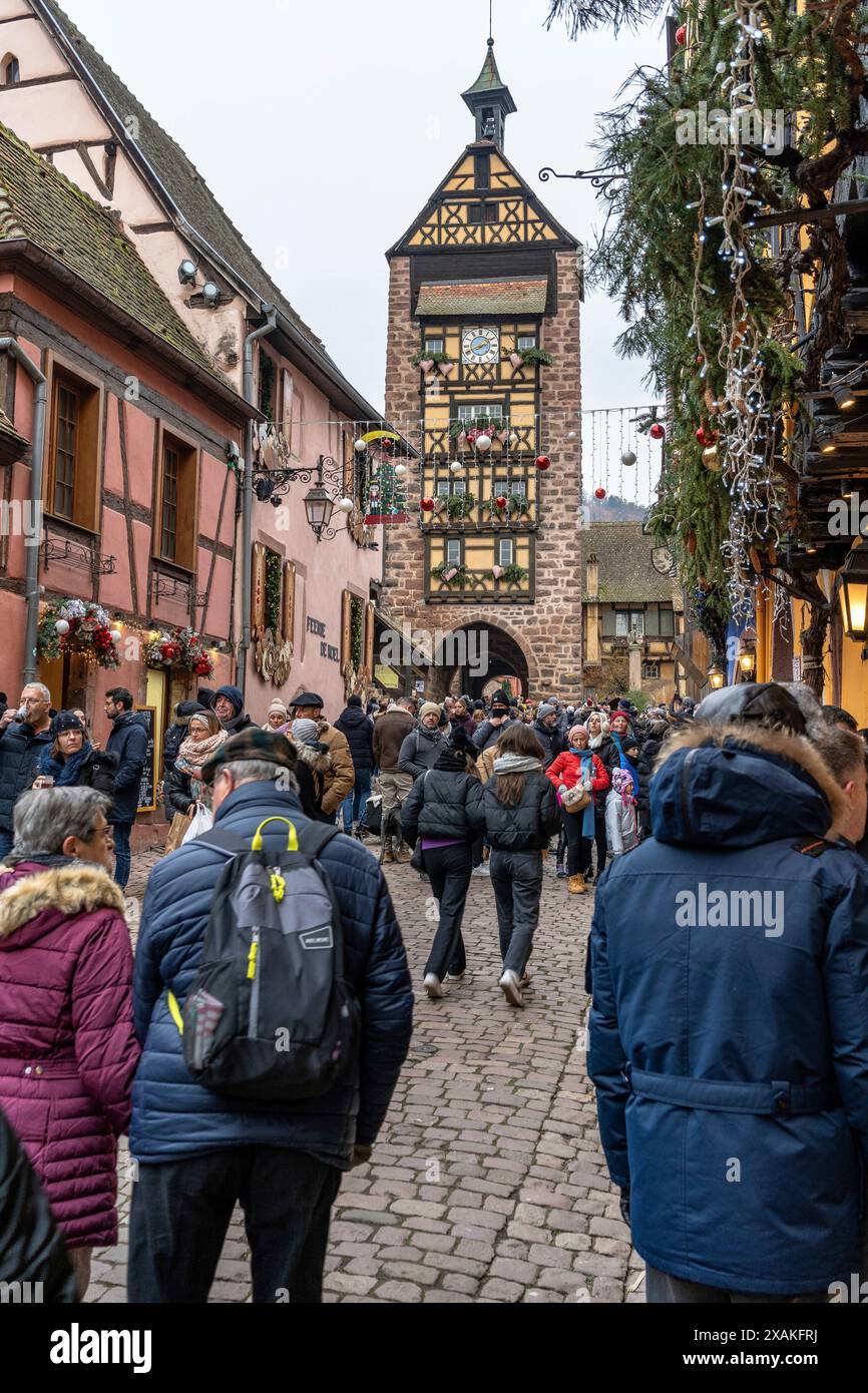 Europe, France, Grand Est, Alsace, Riquewihr, La Tour du Dolder Stock ...