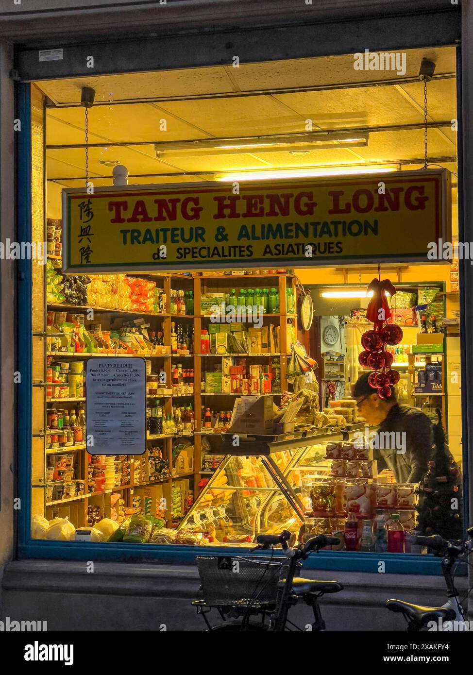 Europe, France, Grand Est, Alsace, Strasbourg, View through the window ...