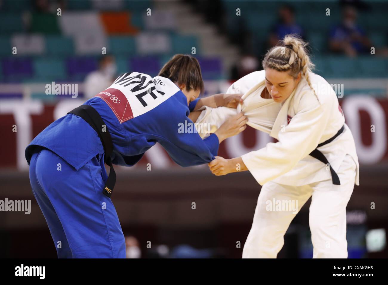 Tokyo - Japan, July 13, 2024, athletes fighting judo, during the ...