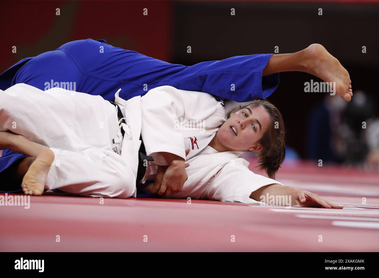 Tokyo - Japan, July 13, 2024, athletes fighting judo, during the ...