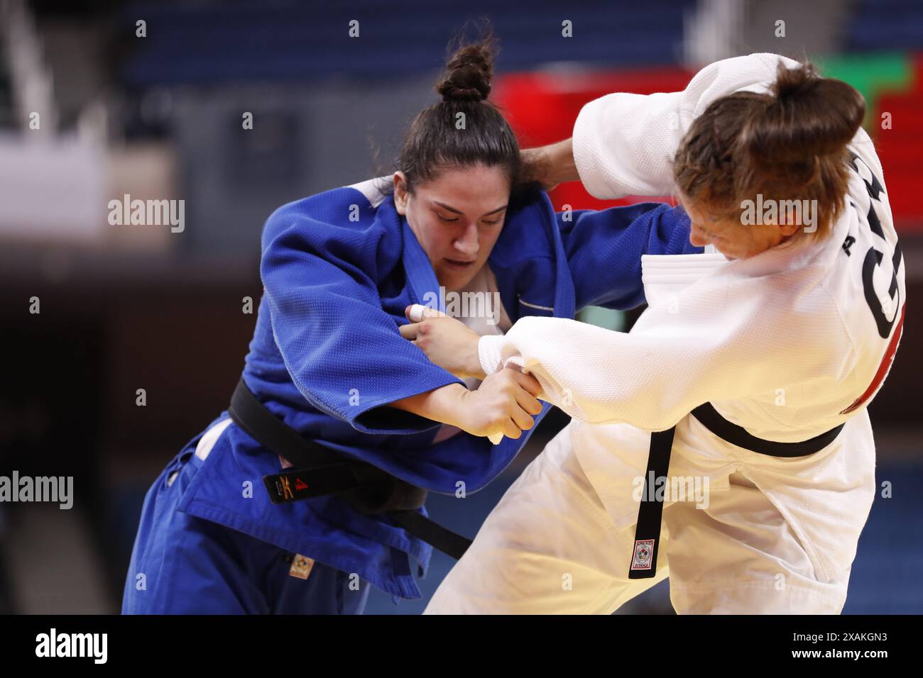 Tokyo - Japan, July 13, 2024, athletes fighting judo, during the ...