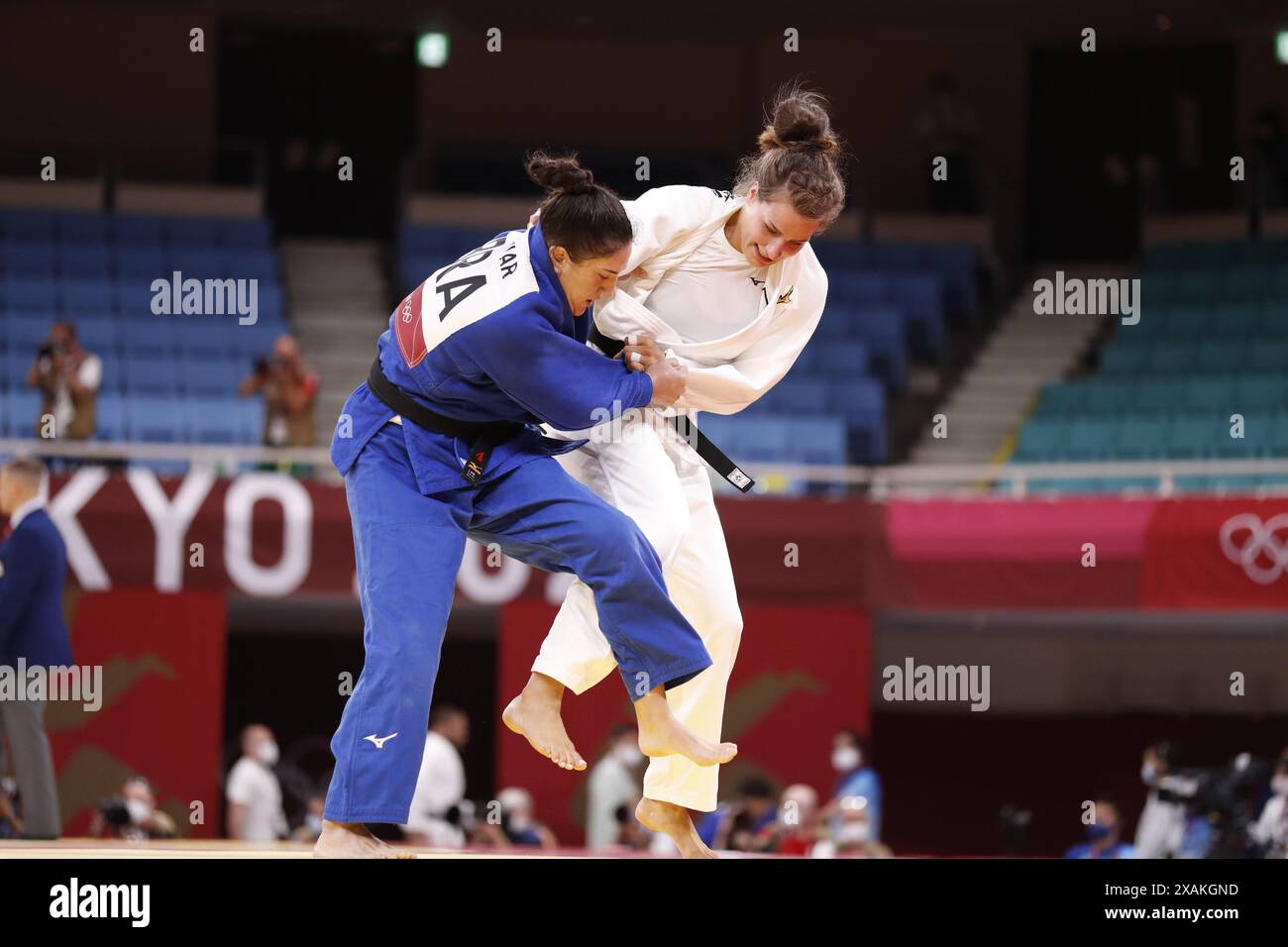 Tokyo - Japan, July 13, 2024, athletes fighting judo, during the ...