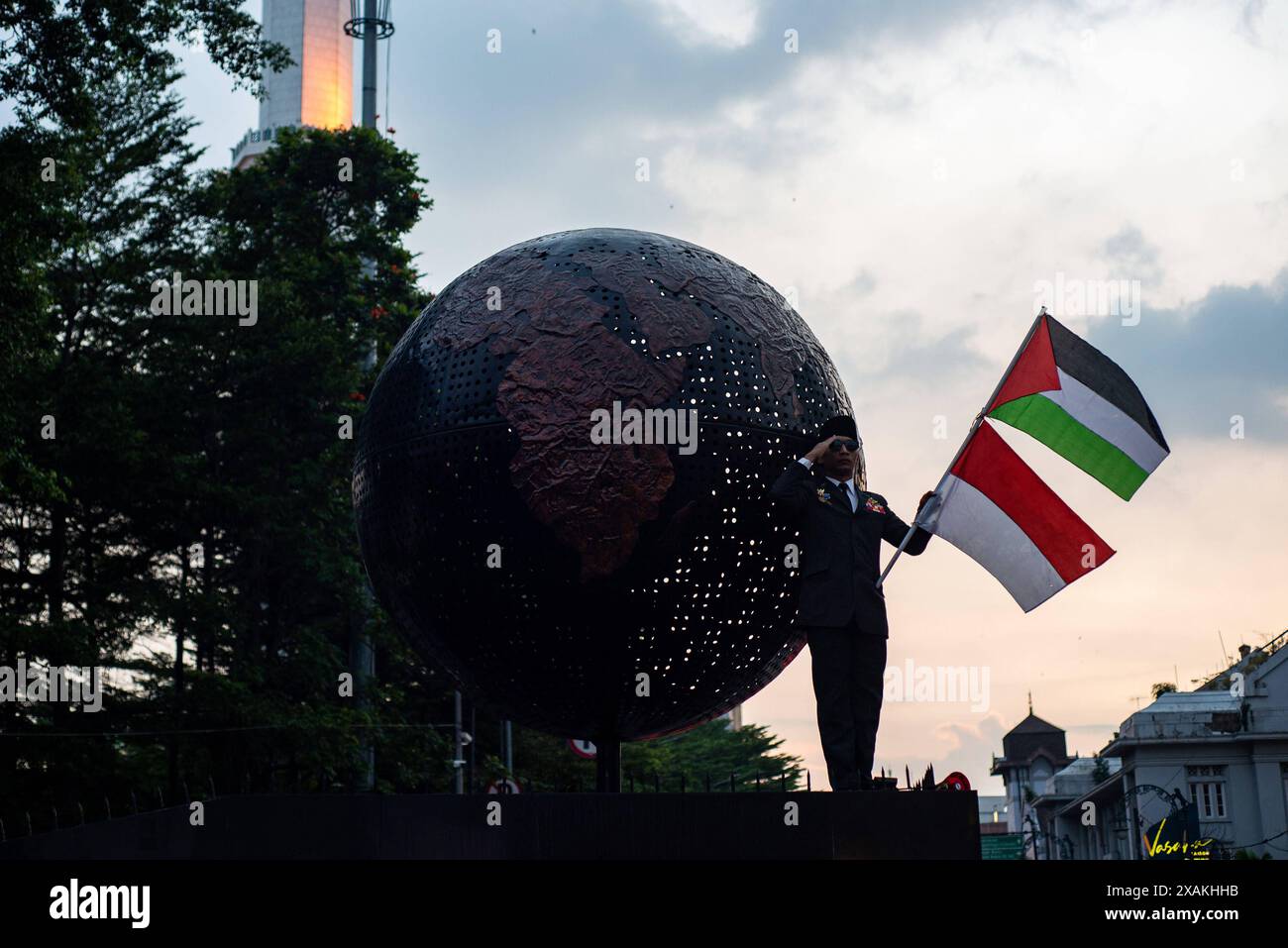 ONE HOUR RESPECT MOVEMENT FOR PALESTINE An activist performs the One ...