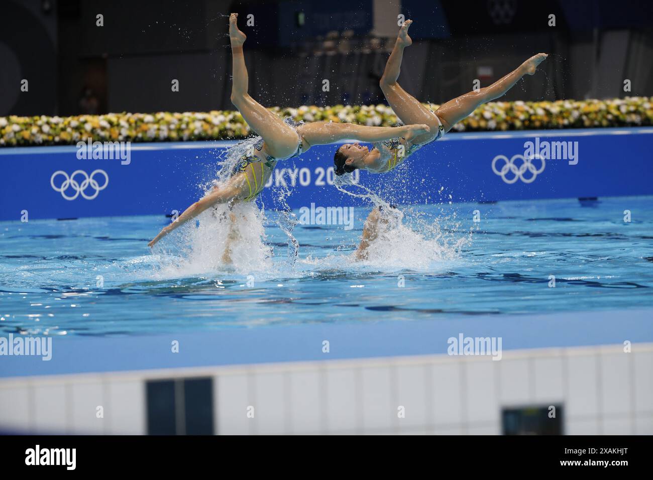 Tokyo - Japan, July 20, 2024, synchronized swimming athletes in the ...