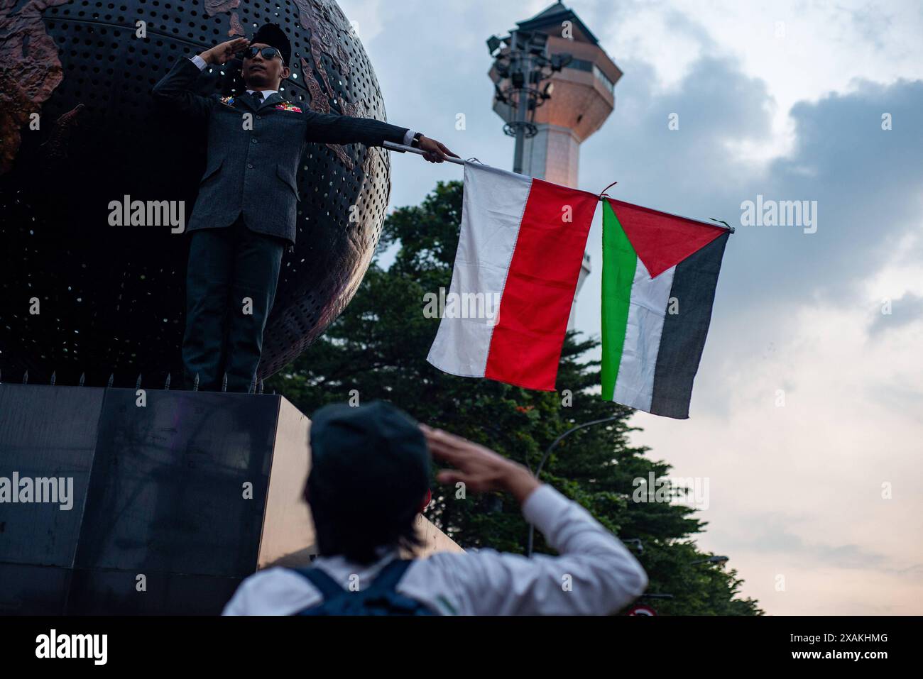 ONE HOUR RESPECT MOVEMENT FOR PALESTINE An activist performs the One ...