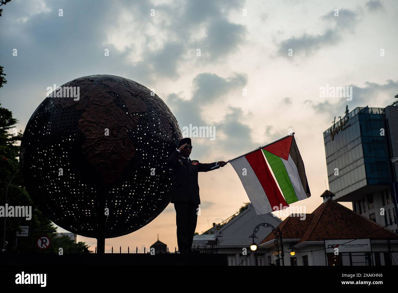 ONE HOUR RESPECT MOVEMENT FOR PALESTINE An activist performs the One ...