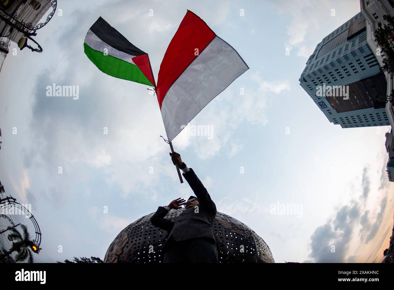 ONE HOUR RESPECT MOVEMENT FOR PALESTINE An activist performs the One ...