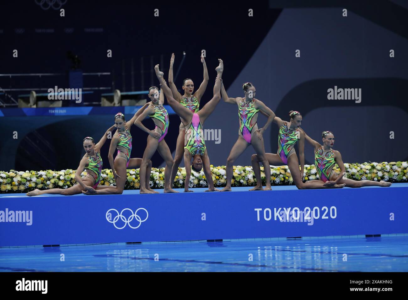 Tokyo - Japan, July 20, 2024, synchronized swimming athletes in the ...