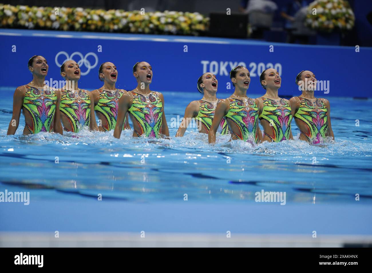 Tokyo - Japan, July 20, 2024, synchronized swimming athletes in the ...