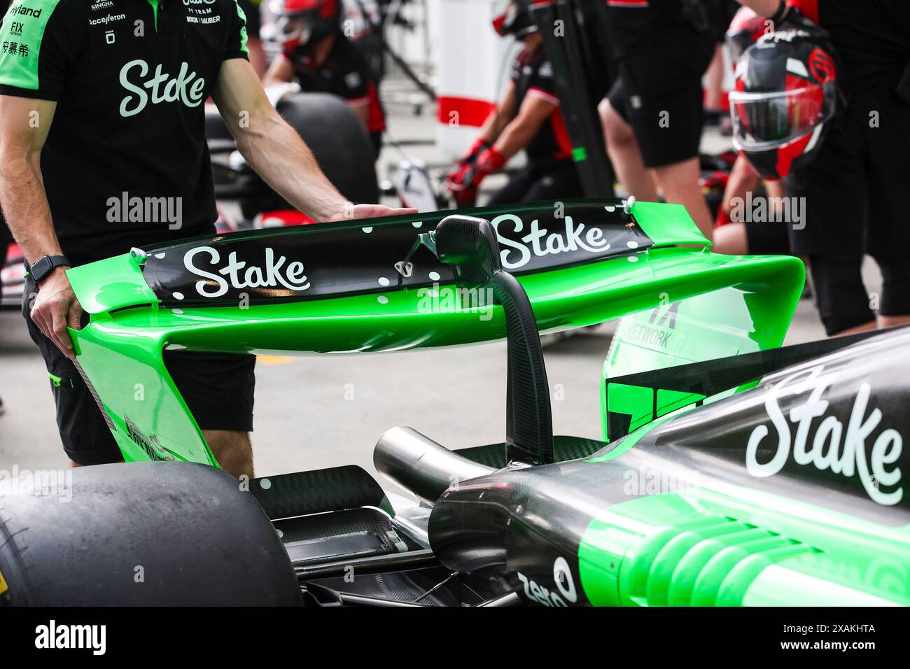Stake F1 Team Kick Sauber C44, mechanical detail rear wing during the Formula 1 AWS Grand Prix ...