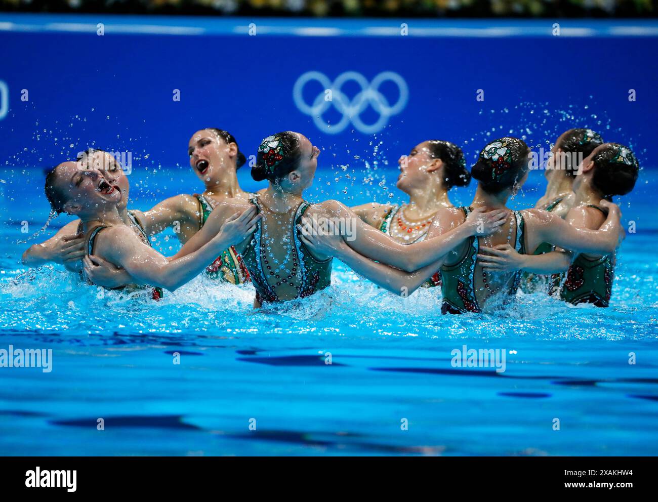 Tokyo - Japan, July 20, 2024, synchronized swimming athletes in the ...