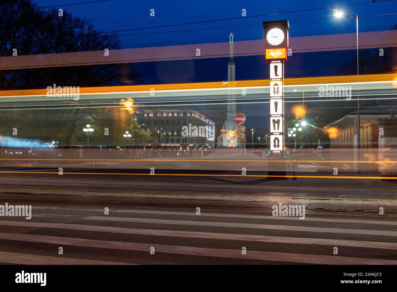 Laima clock in Riga, advertising the traditional chocolate manufacturer ...