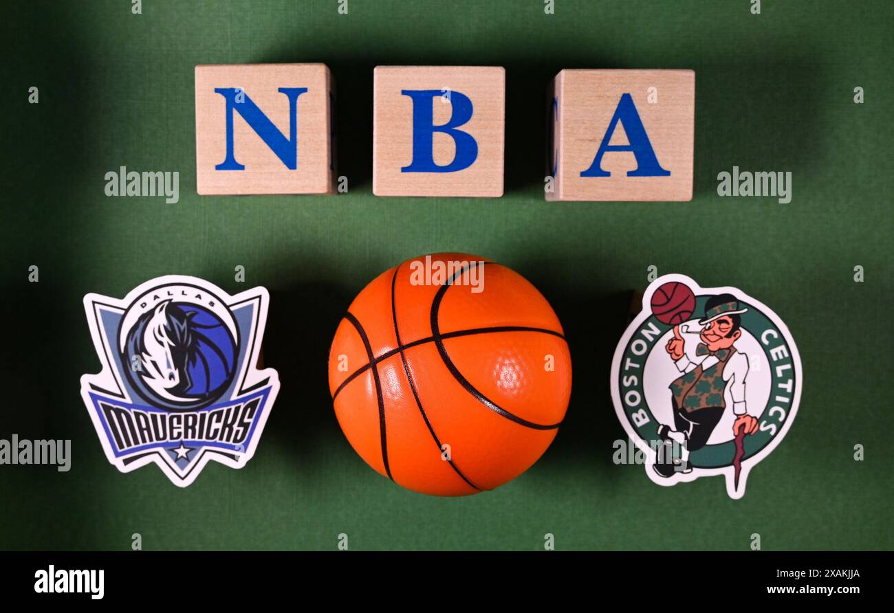 June 2, 2024, Springfield, United States. Emblems of the basketball ...