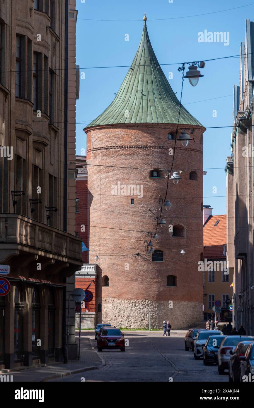 Powder tower, part of the former fortifications, Riga, Latvia Stock ...