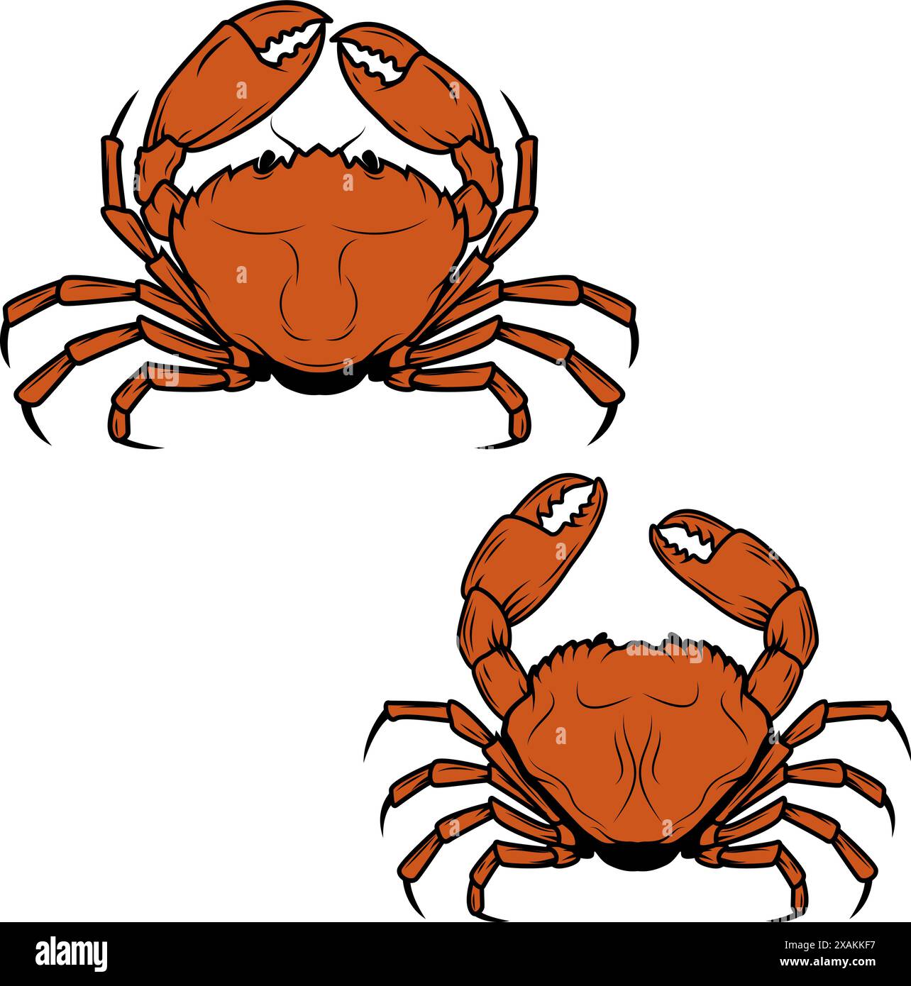 Set of the crabs icons in vector. Crab label. Crabs icons isolated on ...