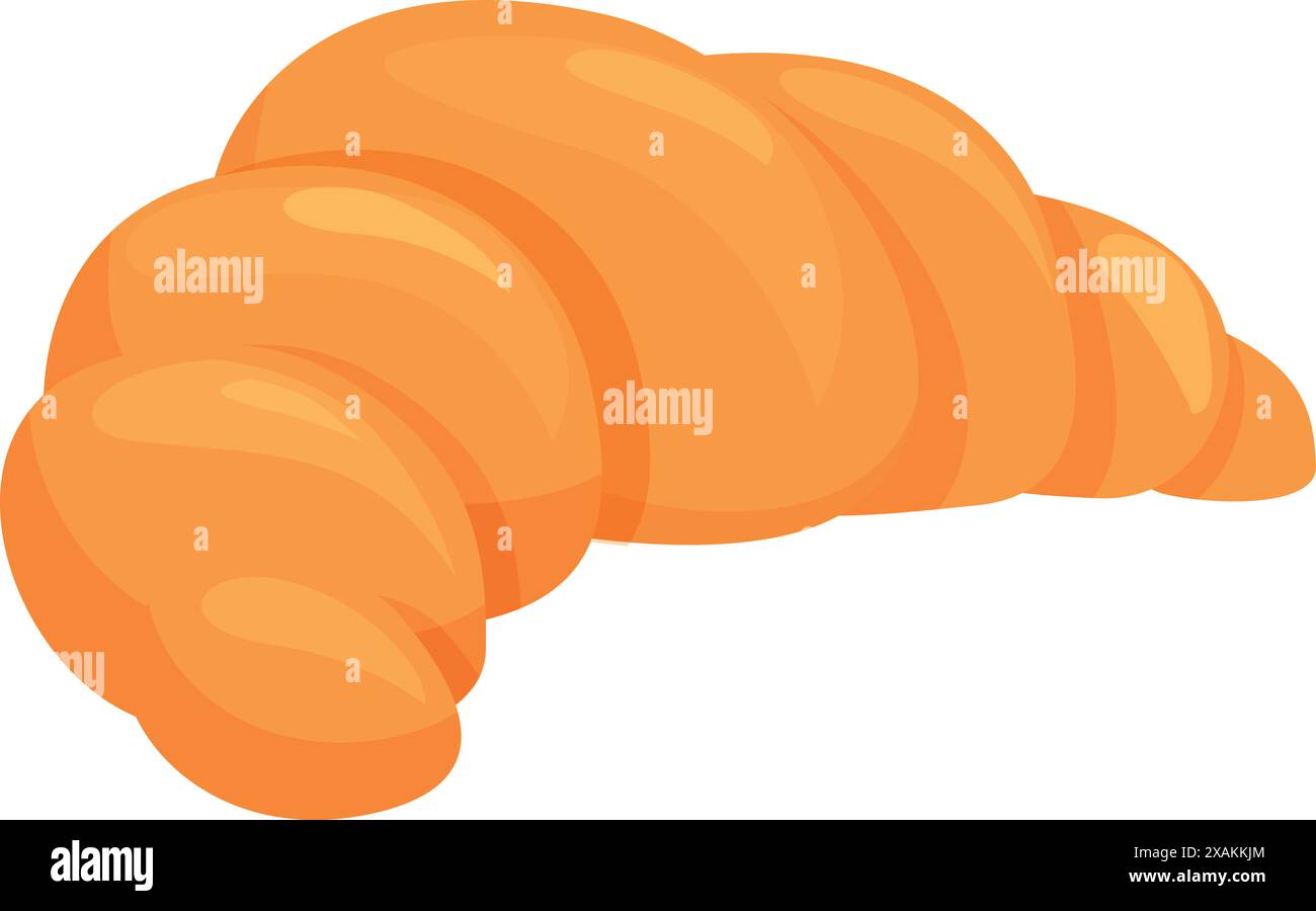 Simple cartoon illustration of a croissant, perfect for representing ...