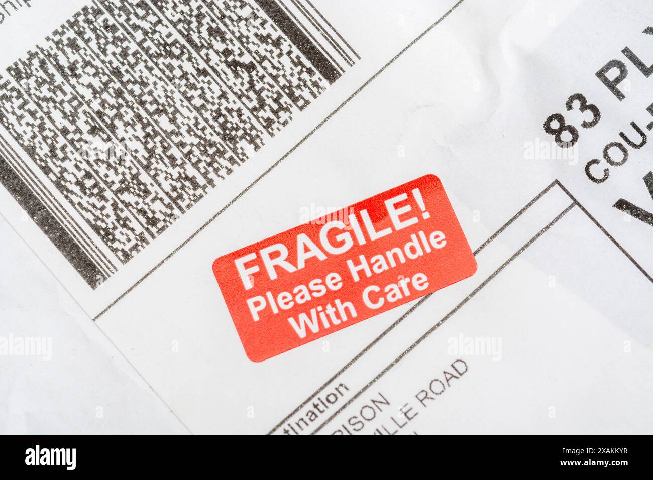 Red printed fragile label hi-res stock photography and images - Alamy