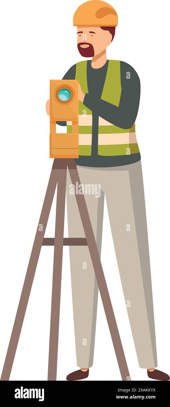 Surveyor using a theodolite, performing geodetic measurements on ... Surveyor using a theodolite, performing geodetic measurements on ...