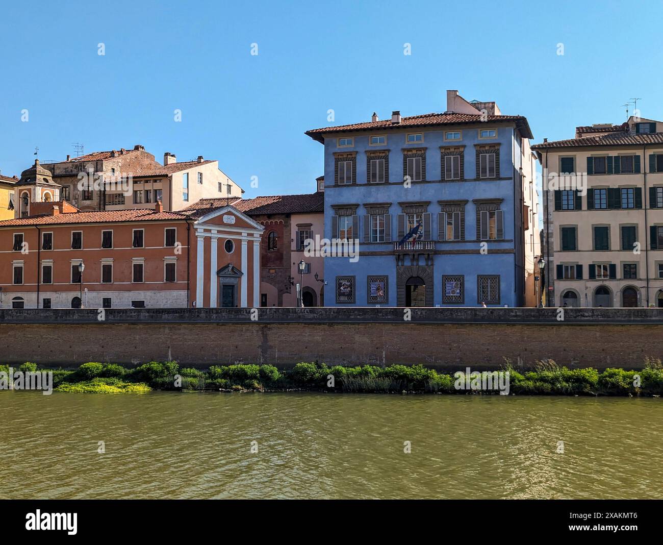 The Palazzo Blu at the Arno river in Pisa, a local art museum, Italy ...