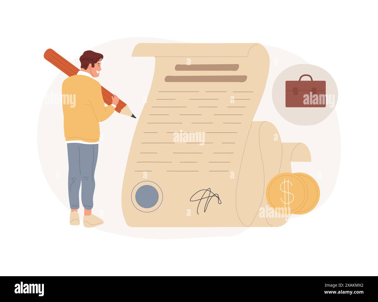 Employment agreement isolated concept vector illustration Stock Vector ...