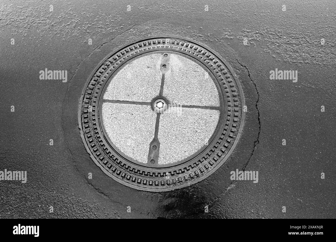 Manhole installation Black and White Stock Photos & Images - Alamy