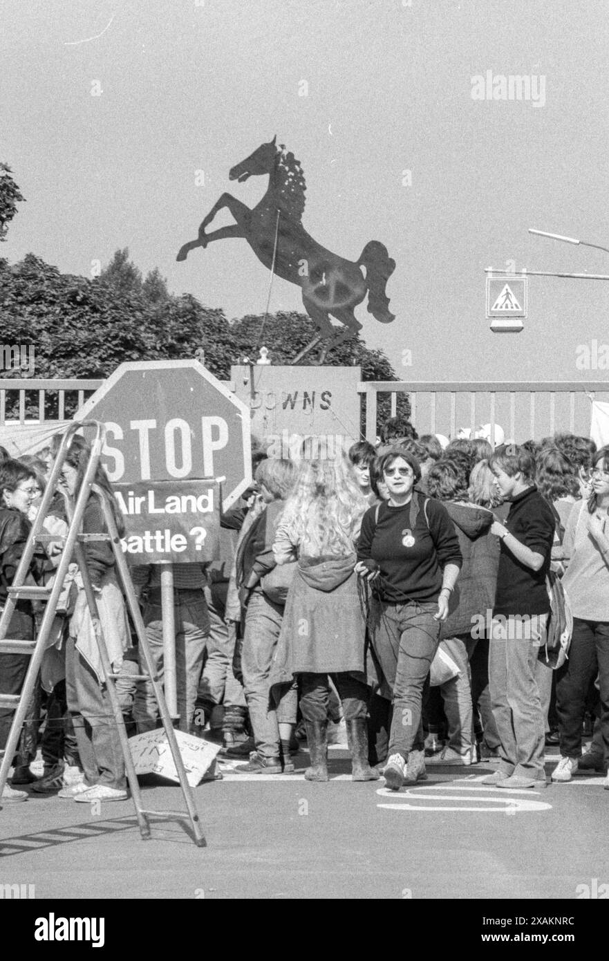 The main entrance to the US barracks 'Downs Barracks' was blocked by ...