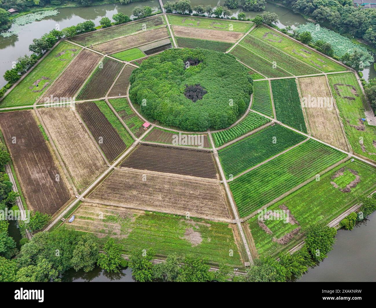 Hangzhou, China. 07th June, 2024. An aerial photo is showing eight ...