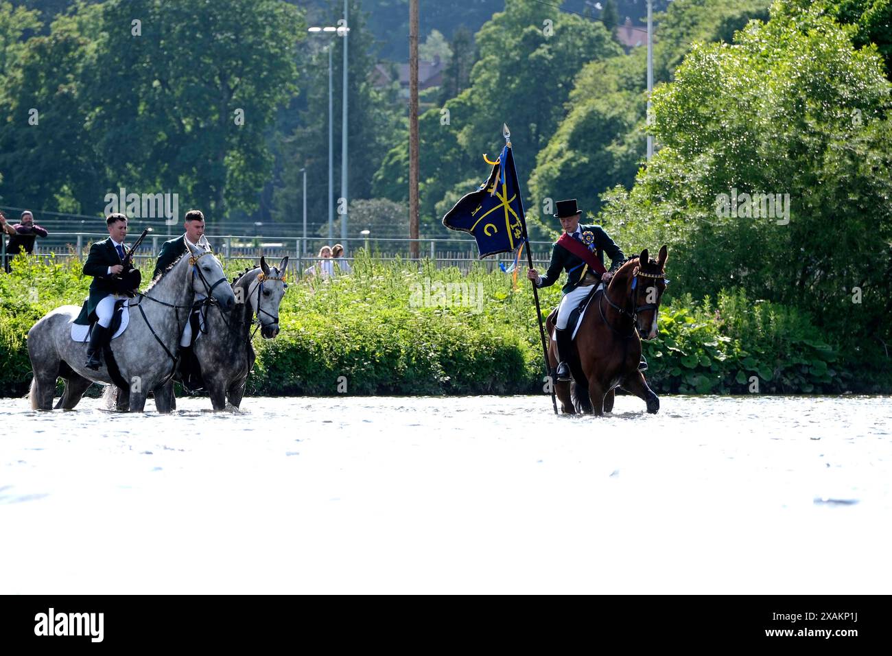 Hawick, UK. 07th June, 2024. The Dipping of the Flag, just before the ...
