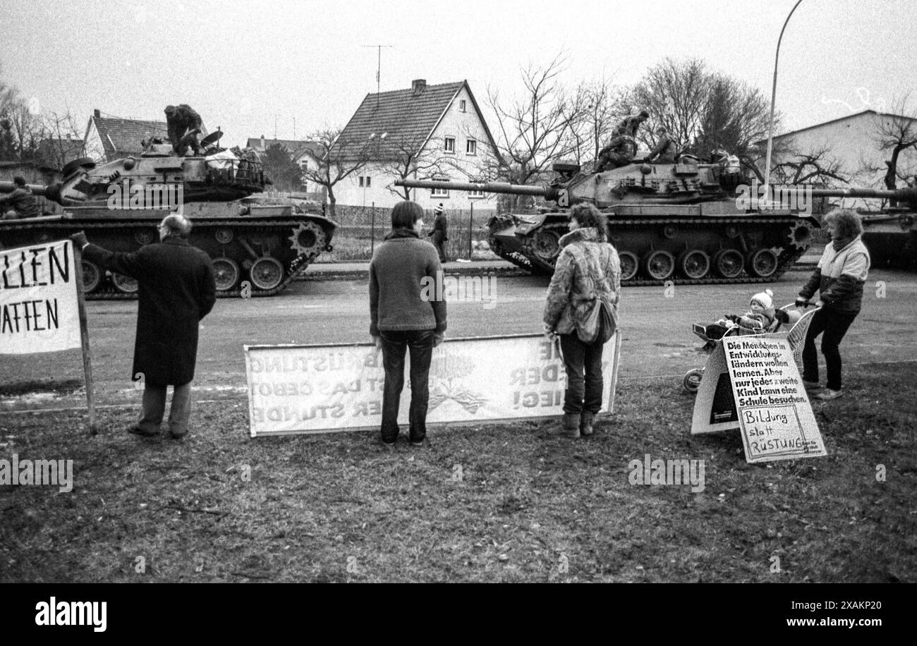 Peace activists with banners demonstrate at the roadside against the US ...