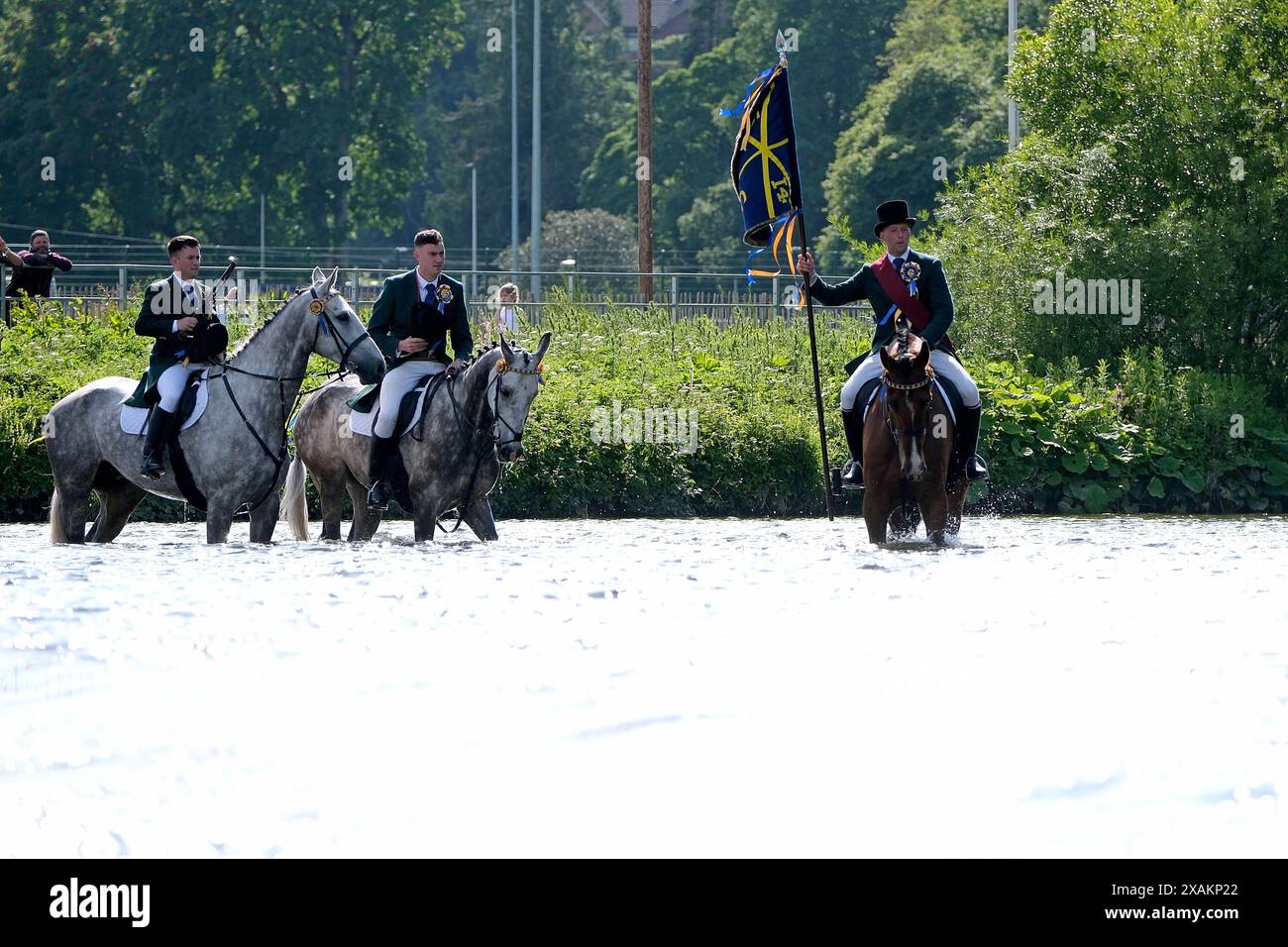 Hawick, UK. 07th June, 2024. The Dipping of the Flag, just before the ...