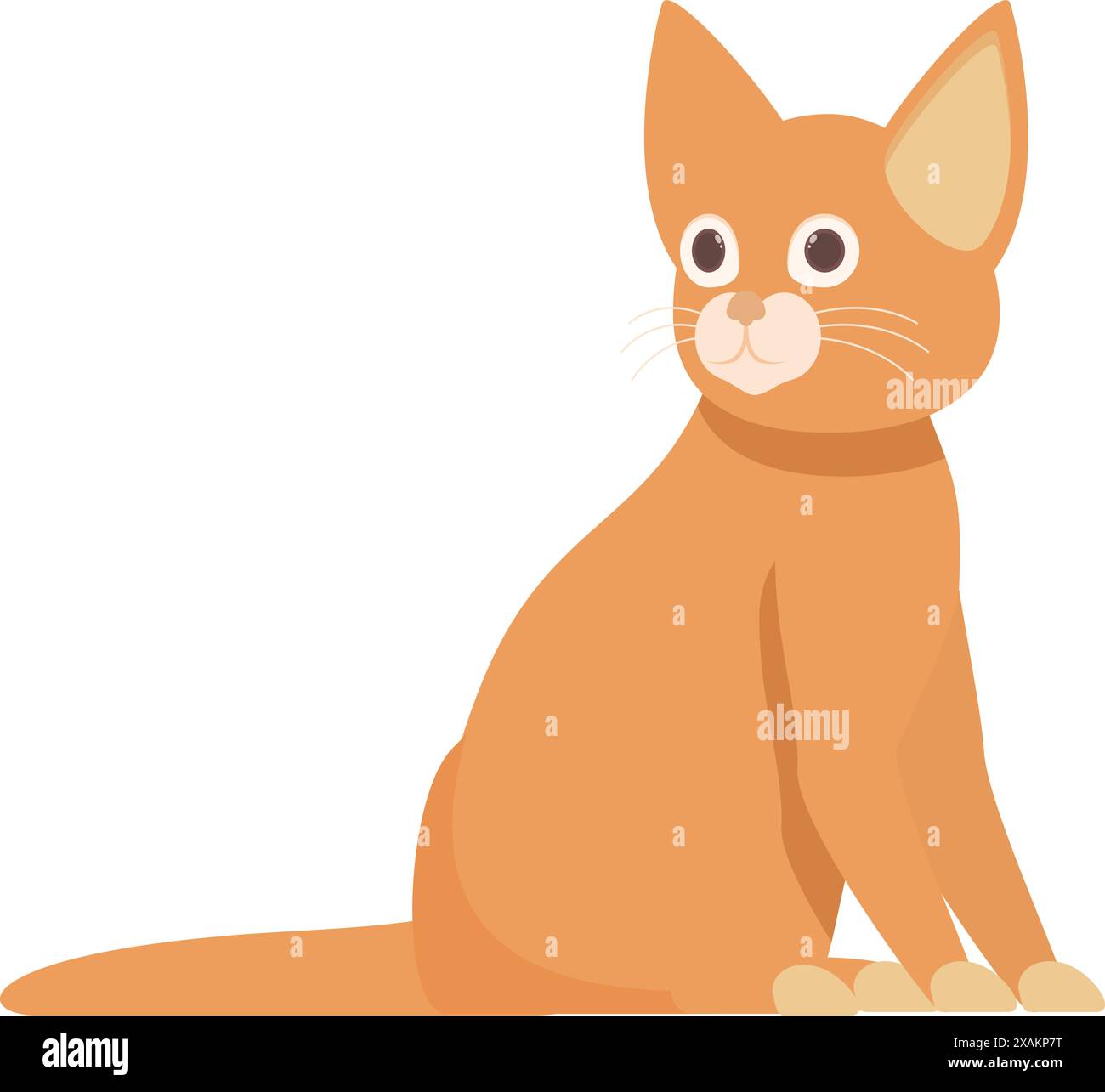 Cute ginger cat sitting and turning its head with curiosity Stock ...