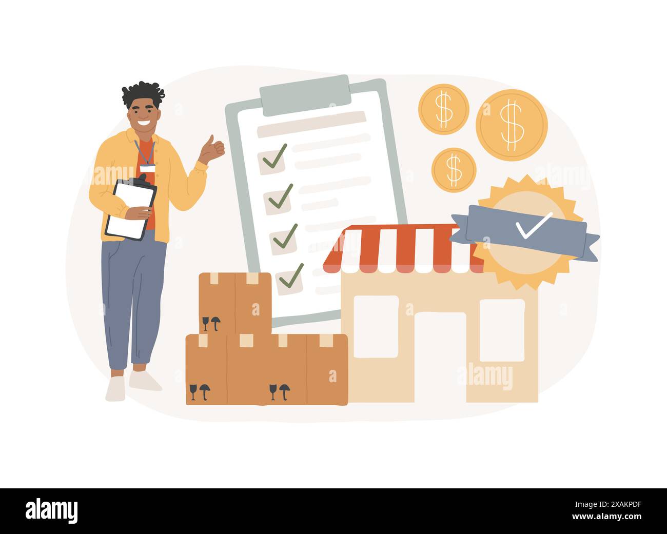Authorized seller isolated concept vector illustration Stock Vector ...