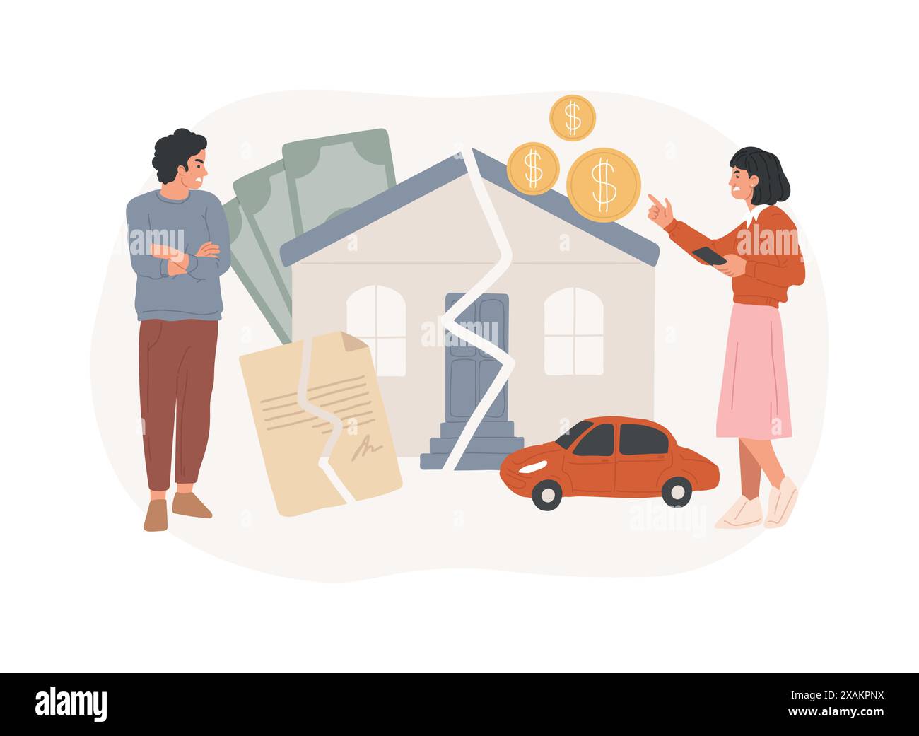 Property division isolated concept vector illustration Stock Vector ...