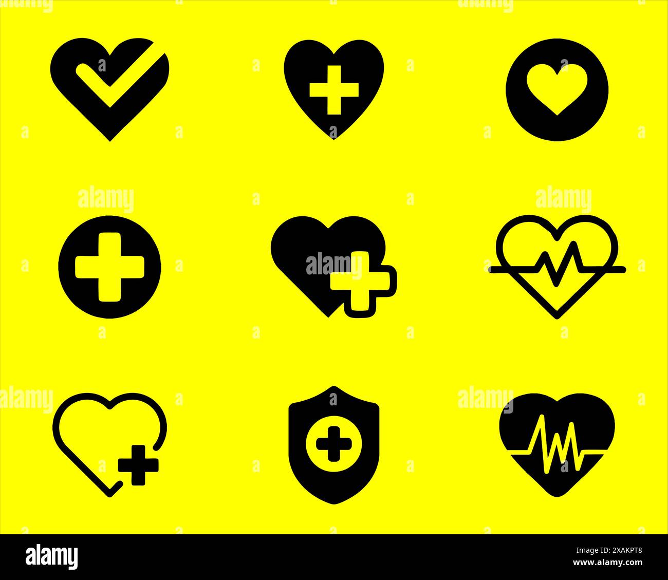 collection of various model of health icons in black Stock Vector Image ...