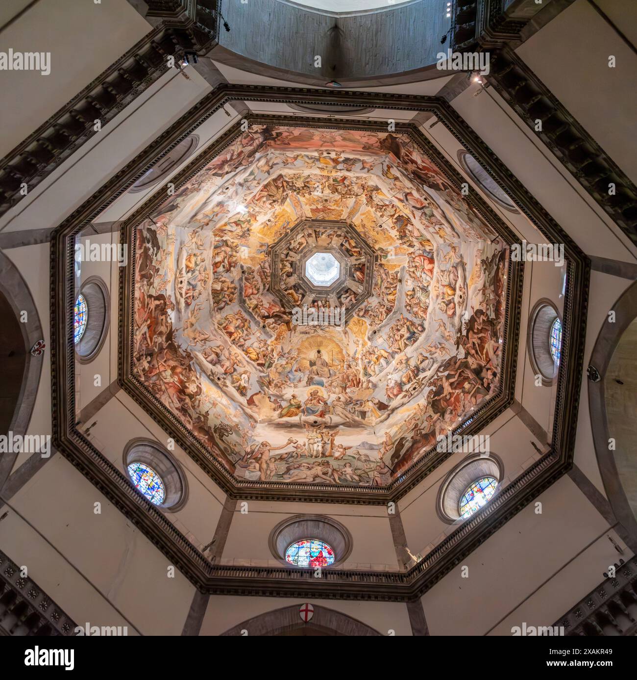 Colorful ceiling of the cupola of the cathedral Santa Maria del Fiore ...