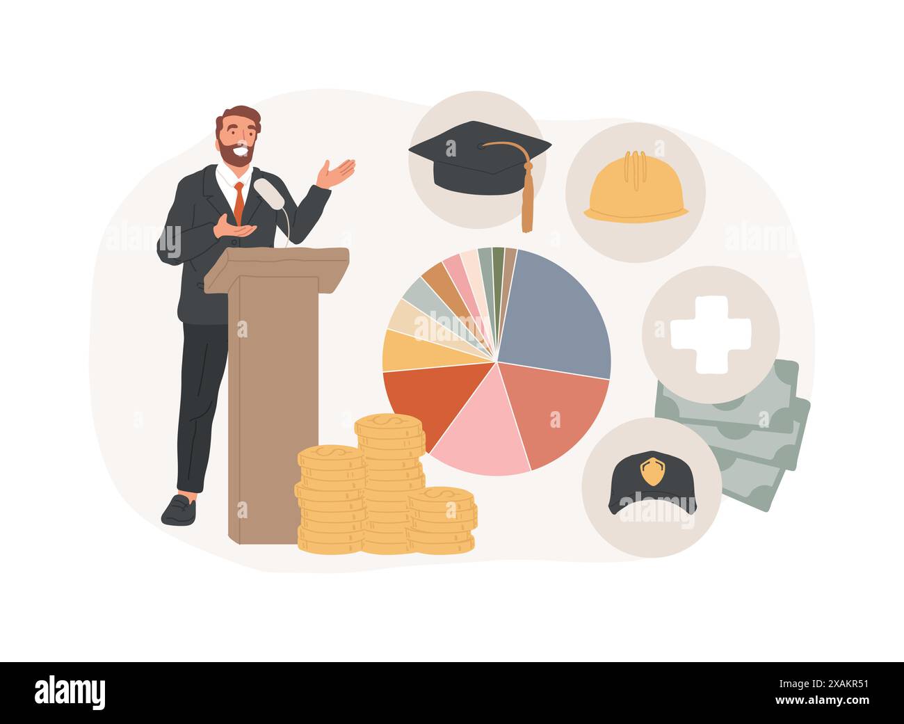 Government spending isolated concept vector illustration Stock Vector ...