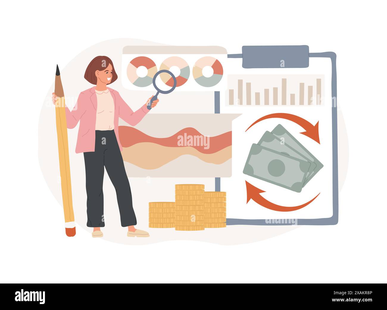 Cash flow statement isolated concept vector illustration Stock Vector ...