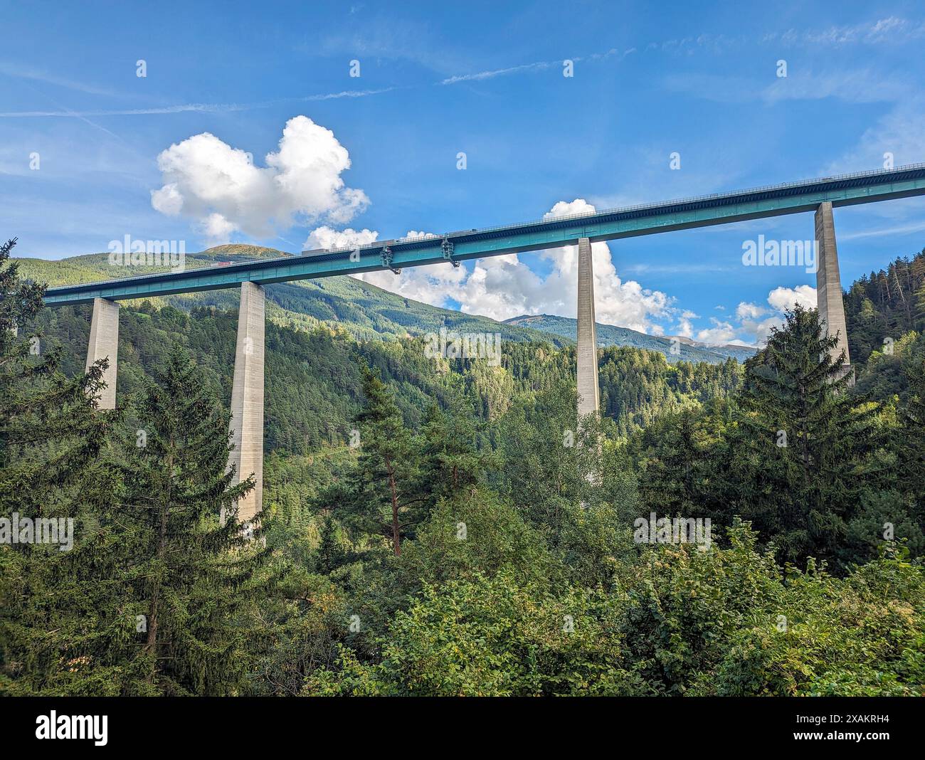 Iconic Europe Bridge of the famous Brenner Highway leading through the ...